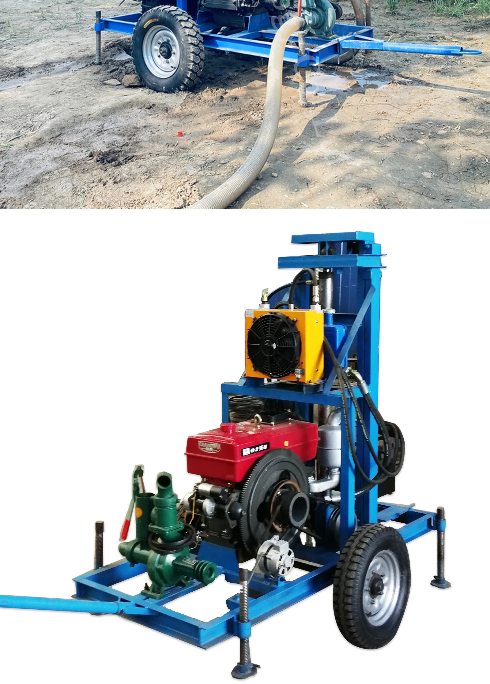 150m 22hp Water Borehole Drilling Rig Hydraulic Boring Machine - Buy ...