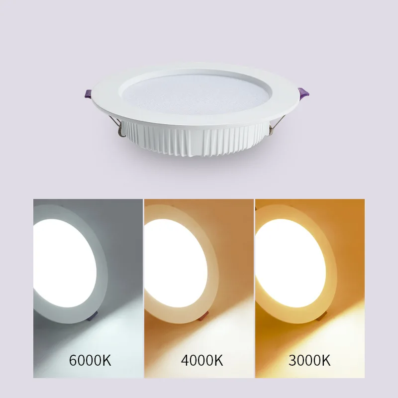 Professional Flush Mount Round Flat Led Panel Light Downlight With High ...