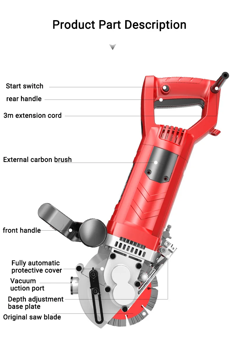Portable Electric Wall Cutting Machine - High Power Concrete Wall ...