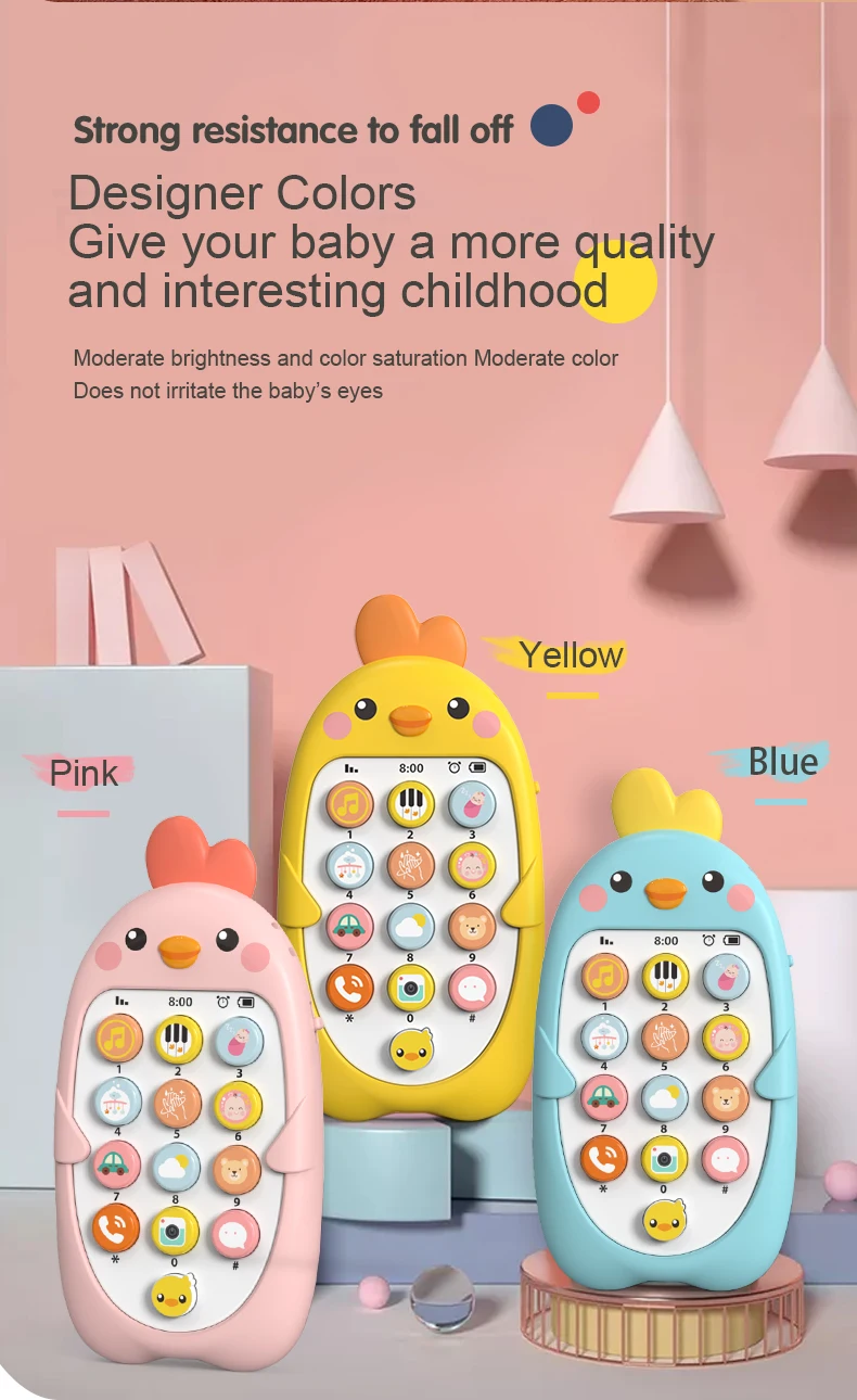Early Learning Baby Mobile Phone Toy Music Light Analog Call Plastic ...