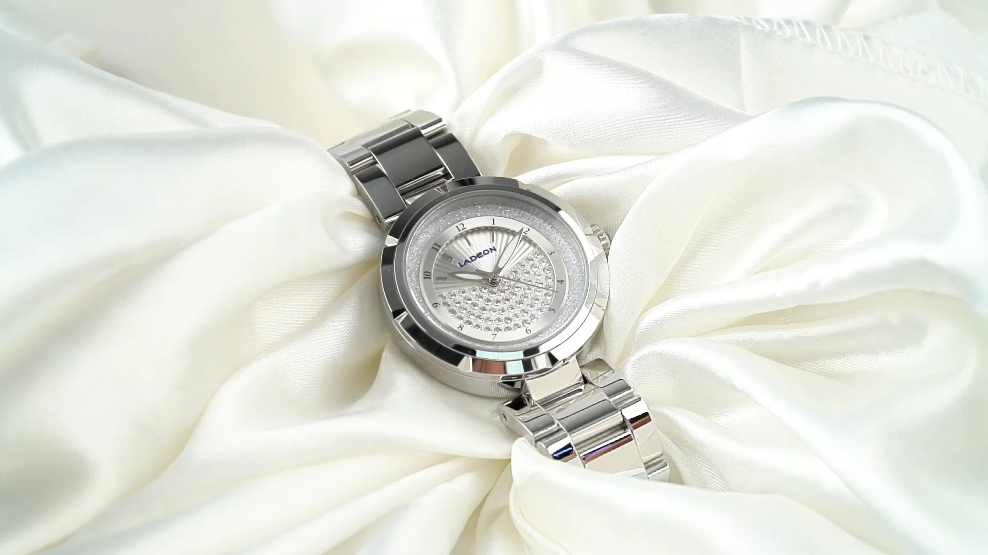 Silver Rhinestone Dial Women Wrist Watch Imported Quartz Movement ...