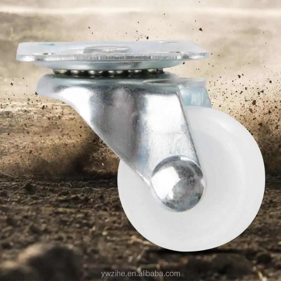 1 Inch Swivel Casters White Pp Dual Roller Wheel Caster Wheels For ...