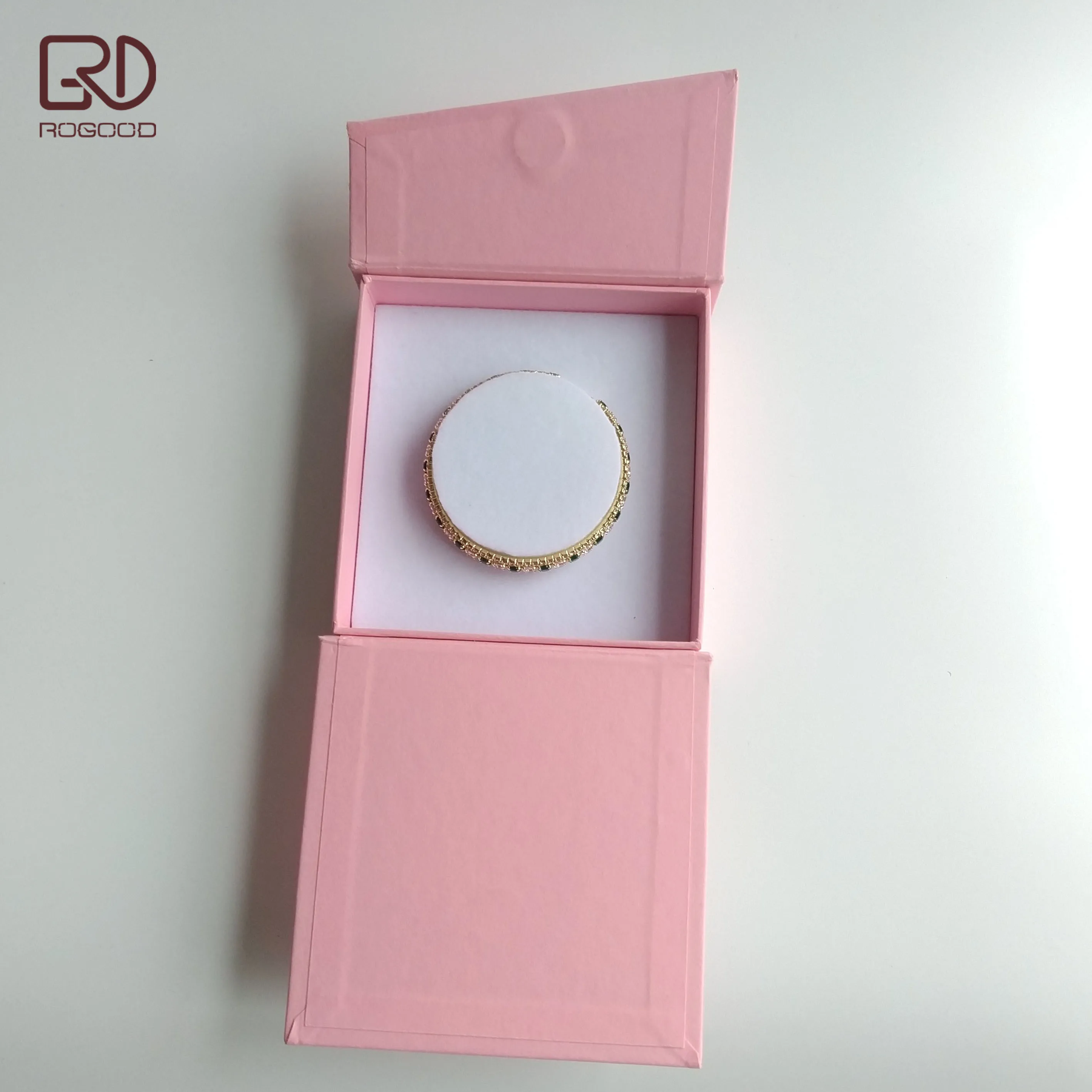 ROGOOD 110*100*35mm White/Black/Pink Magnetic Closure Rigid Cardboard ...