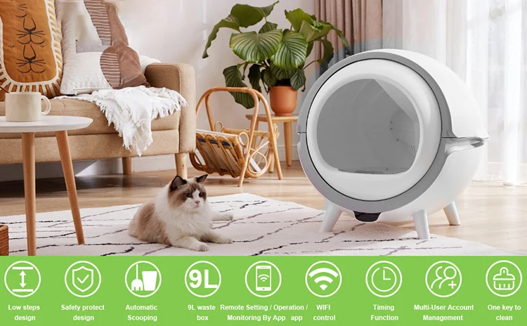 Self-cleaning Automatic Cat Toilet App Control Smart Application Smart ...