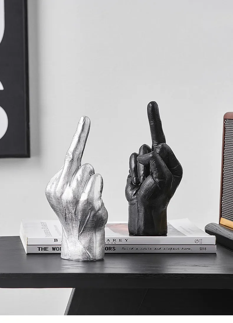 Creative Middle Finger Statue Resin Figurines Craft Sculptures ...