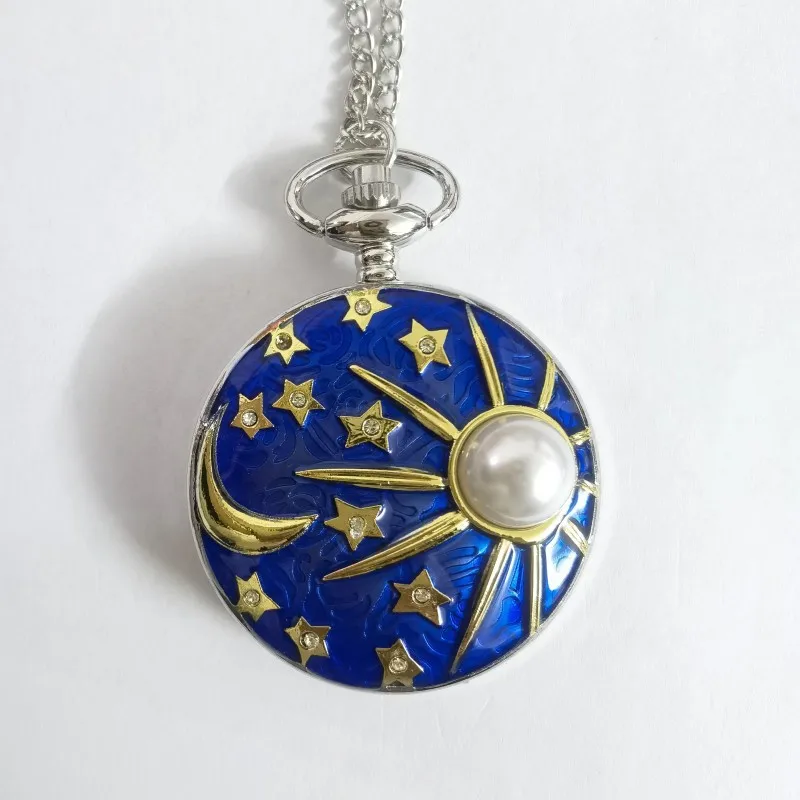 Wholesale Angel Pocket Watch Star Moon Blue Pocket Watch Roman Pocket ...