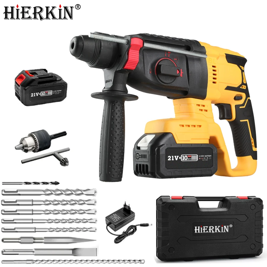 Professional Cordless Hammer Drill With Lithium Battery Rotary Hammer ...