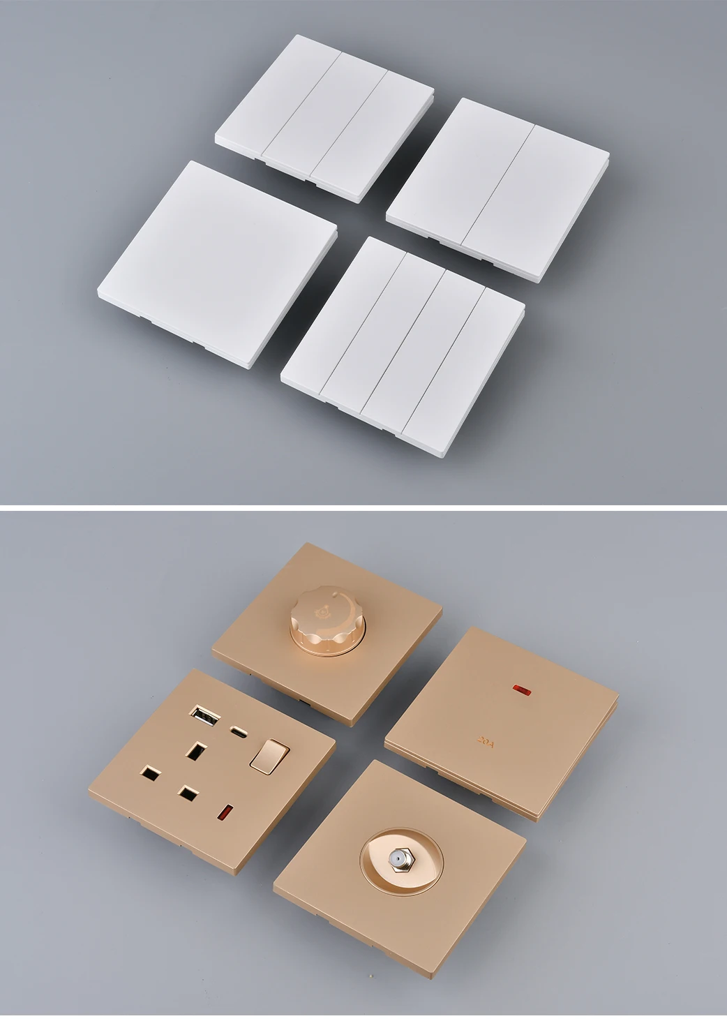 High Quality British Standard Power Switches 4 Gang 1 Way Wall Light ...