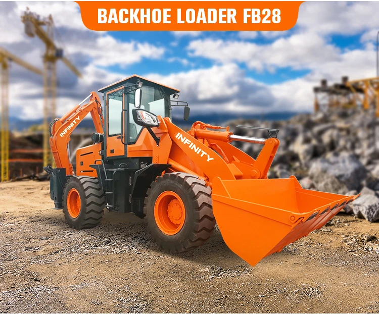 Retro Excavadora Mini Tractor Backhoe Loader With Wheel Backhoe And ...