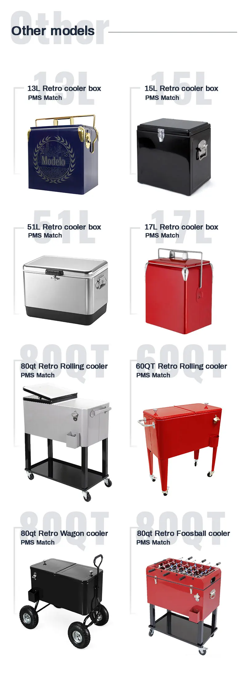 Wholesale 13L 15L Pink Ice Chest - Vintage Metal Cooler