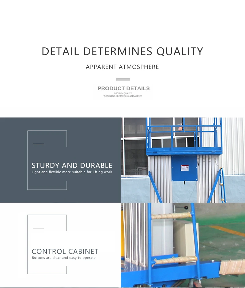 12m Double Mast Lift Man Lift Aluminum Alloy Double Mast Lift With Ce ...