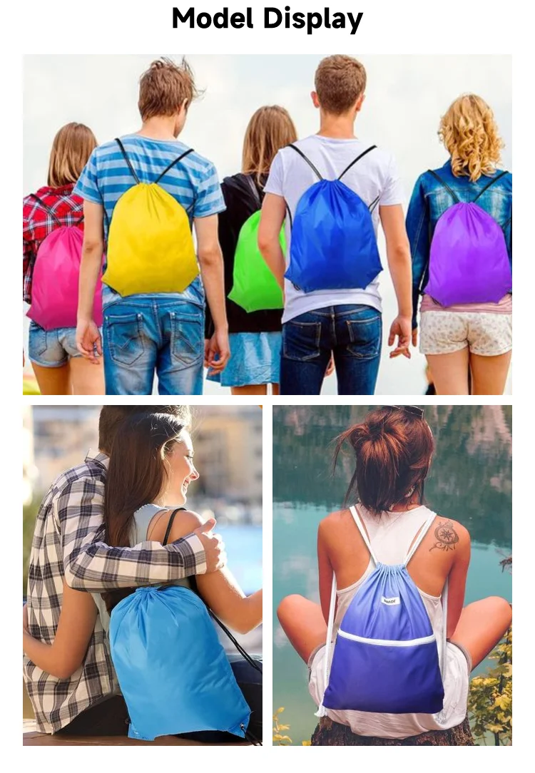 Custom Logo Promotional Waterproof Gym Dust Custom Backpack With Logo Training Sport Polyester ...