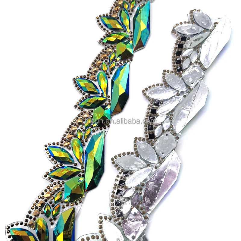 Diy Carnival Costumes Accessories Iron On Trim Iridescent Gems Stone ...