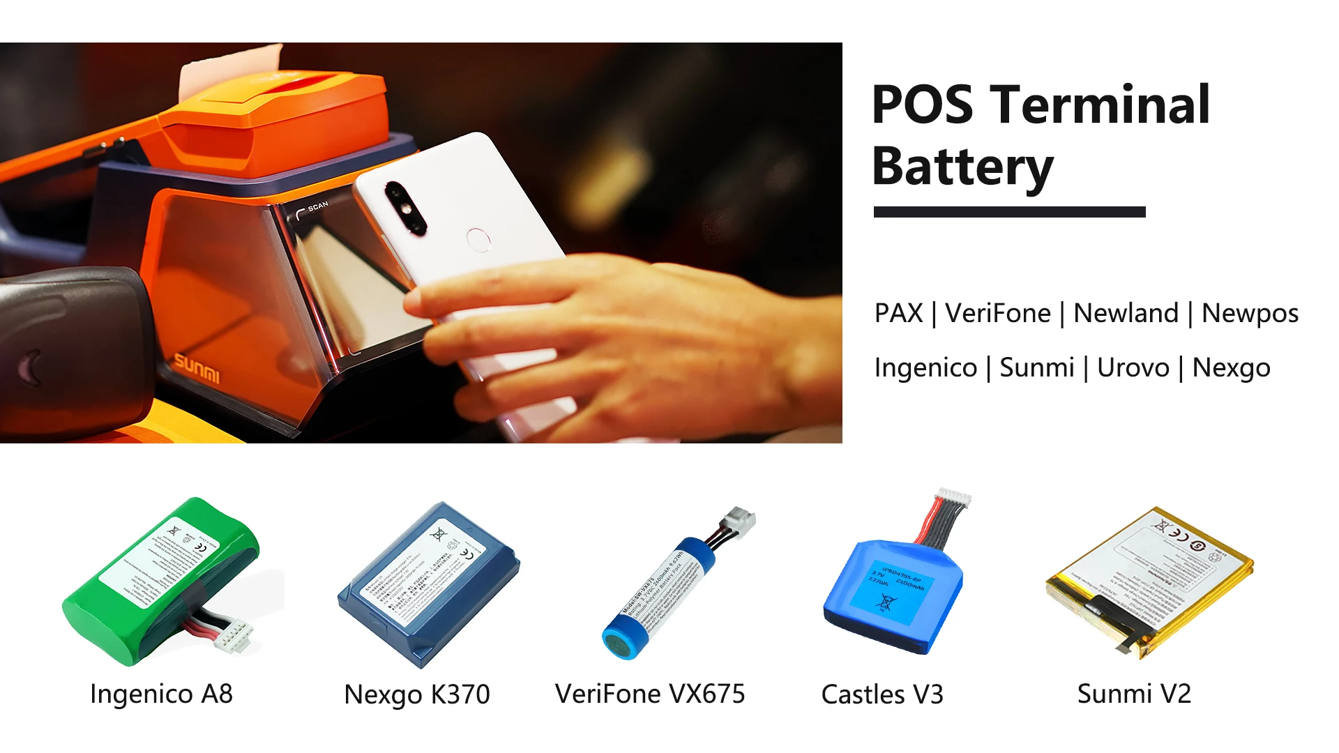 3.7V 1900mah POS Battery for Pax D200T - Reliable Power