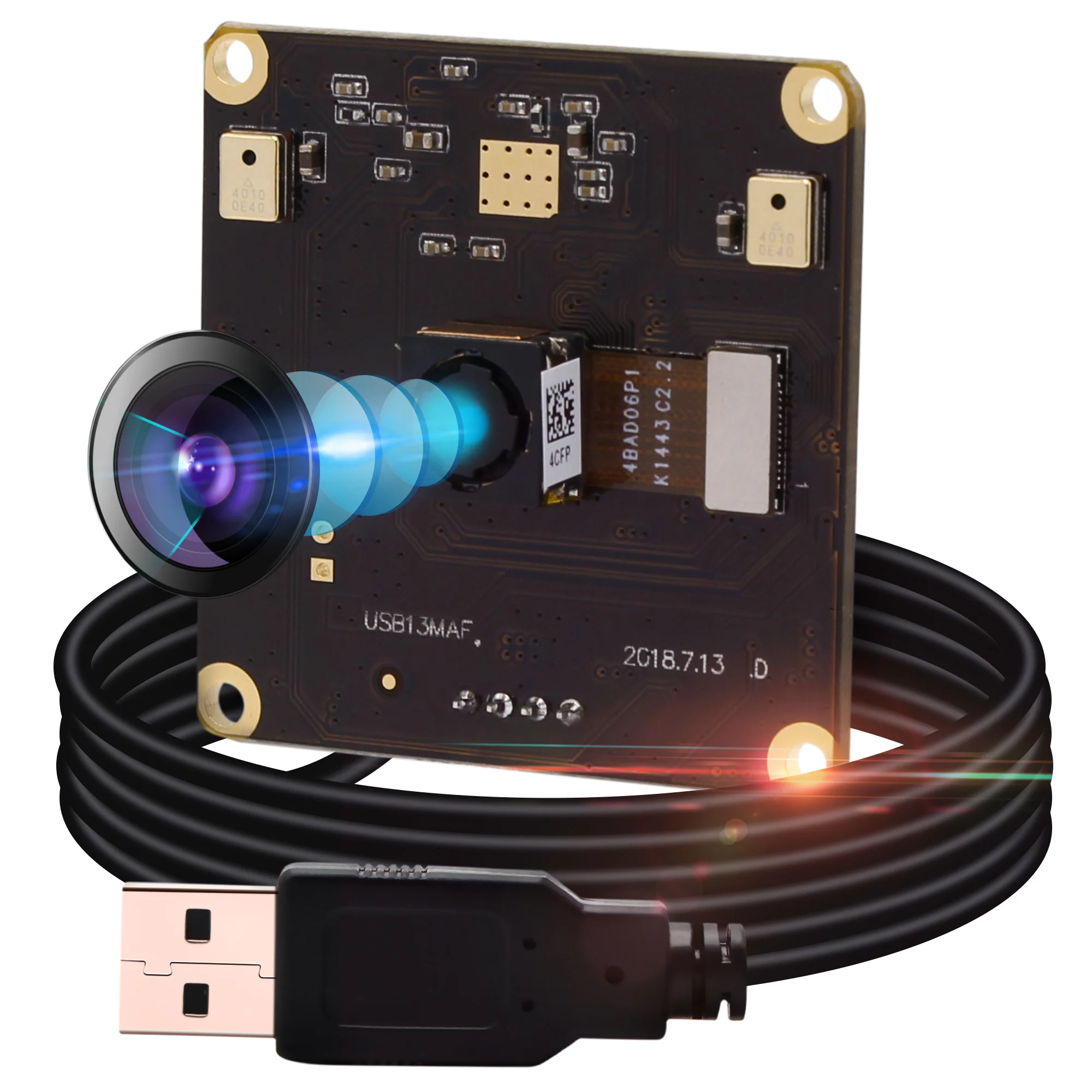 ELP 13MP USB Camera Module with Autofocus and Distortion-Free Lens