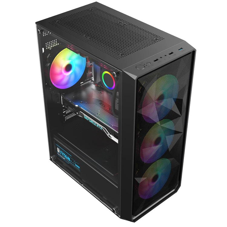 RUIX Gaming Case - Tempered Glass ATX Computer Cabinet