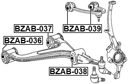 Febest Bushing,Front Lower Control Arm (hydro) Bzab-036 (a2113307507 ...