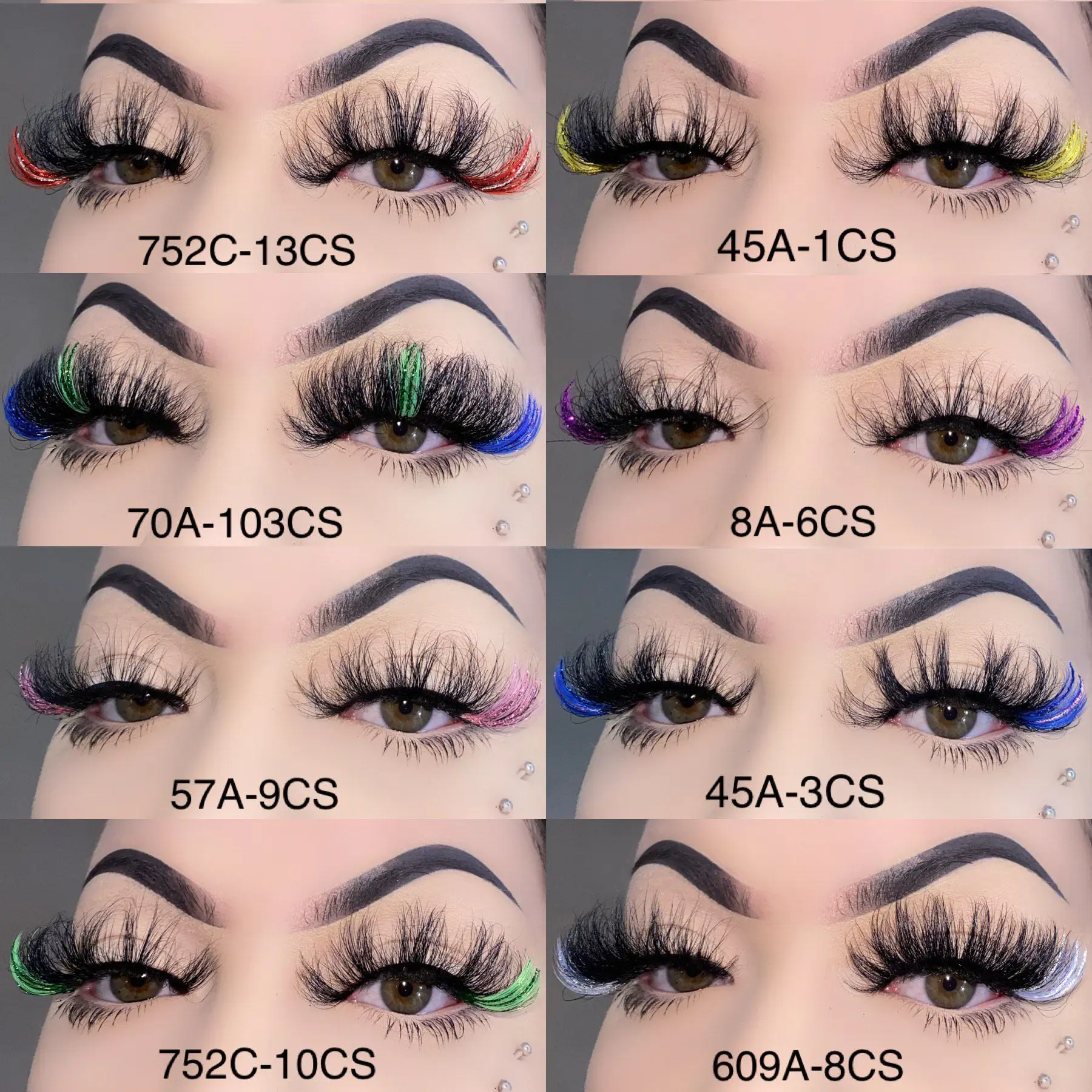 3d Mink Colored Lashes 25mm With Glitter Private Label Black Cotton ...
