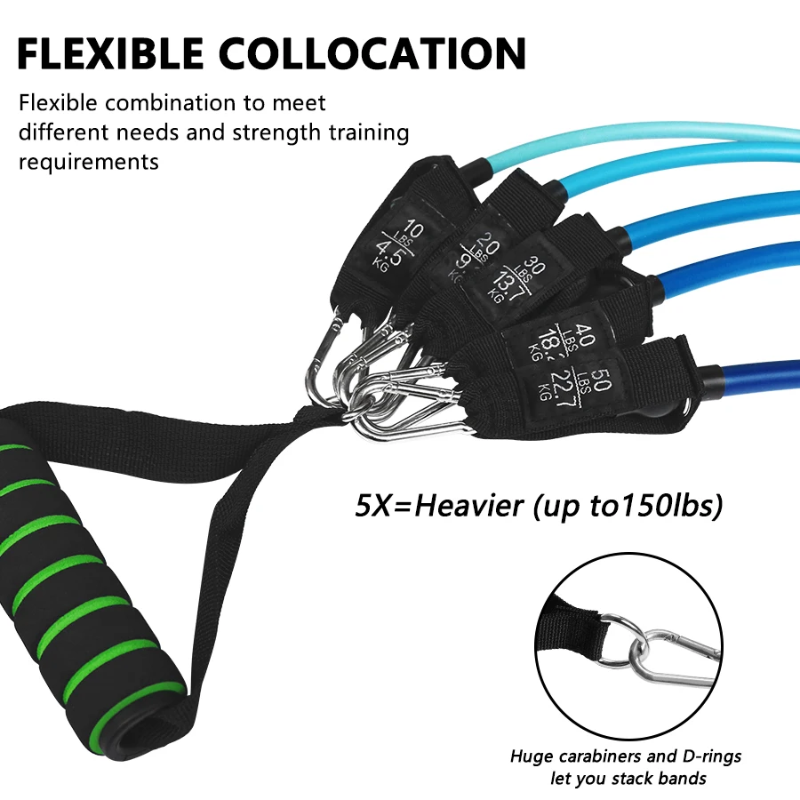 Multifunction Workout Rubber Expander Exercise Elastic Pull Rope With ...