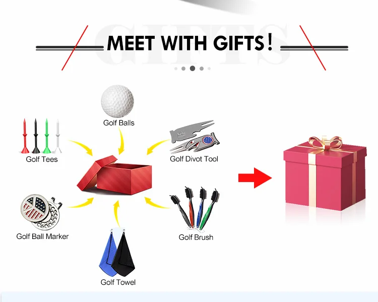 Custom Logo Gift Box Golf Tees Ball Markers Rubber Set