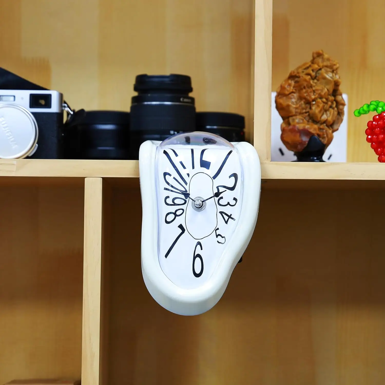 Surreal Melting Shelf Clock - Salvador Dali Style Wall Clock