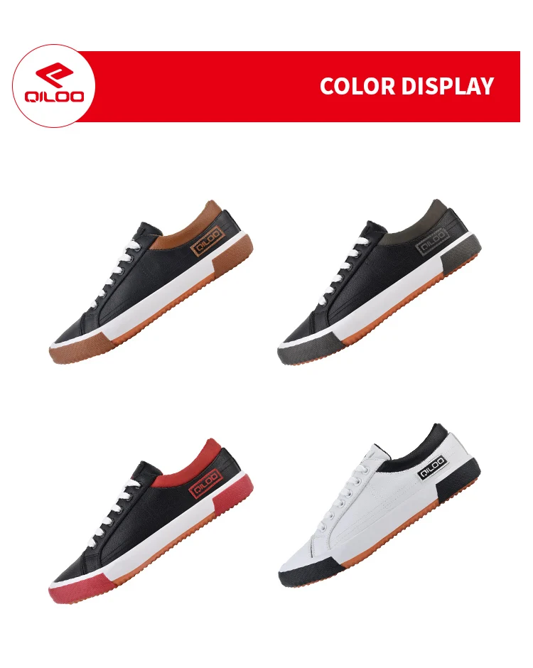 Qiloo Oem/odm Personalized Custom Vulcanized Skateboarding Black Shoes ...