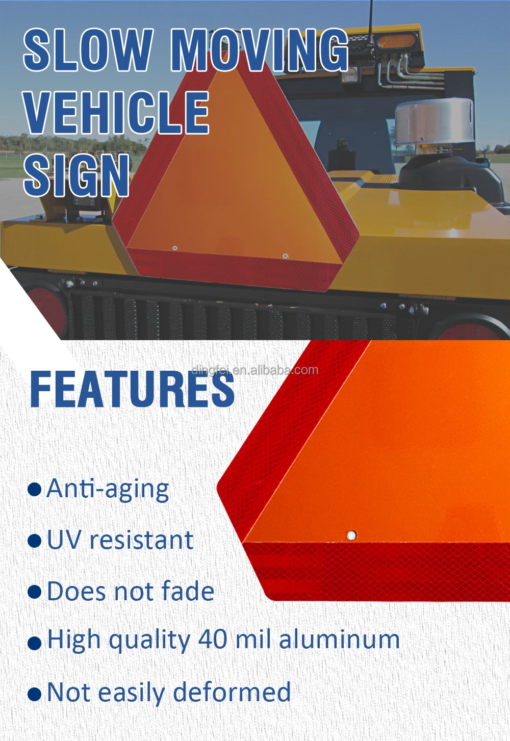 Triangle Slow Moving Vehicle Sign - High Visibility SMV