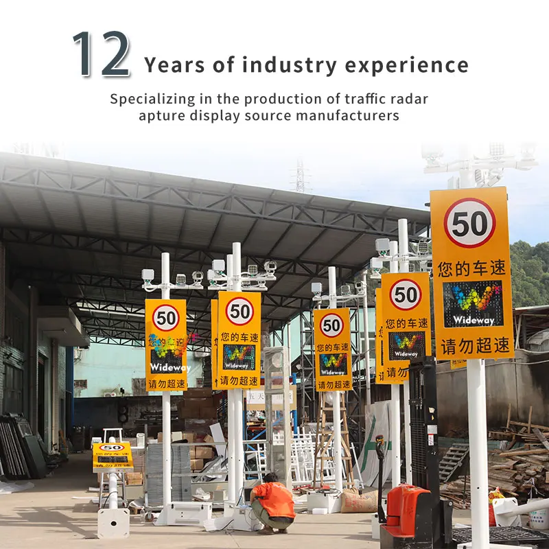 Variable Message Solar VMS Radar Speed Limit Sign with LED Display