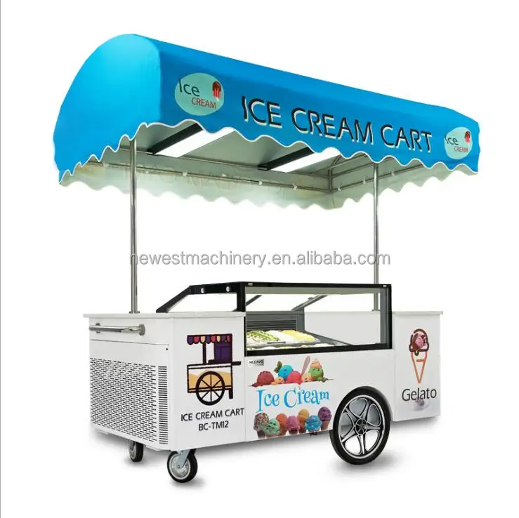 Multiple Models Ice Cream Display Cart - Gelato Vending Trolley with ...