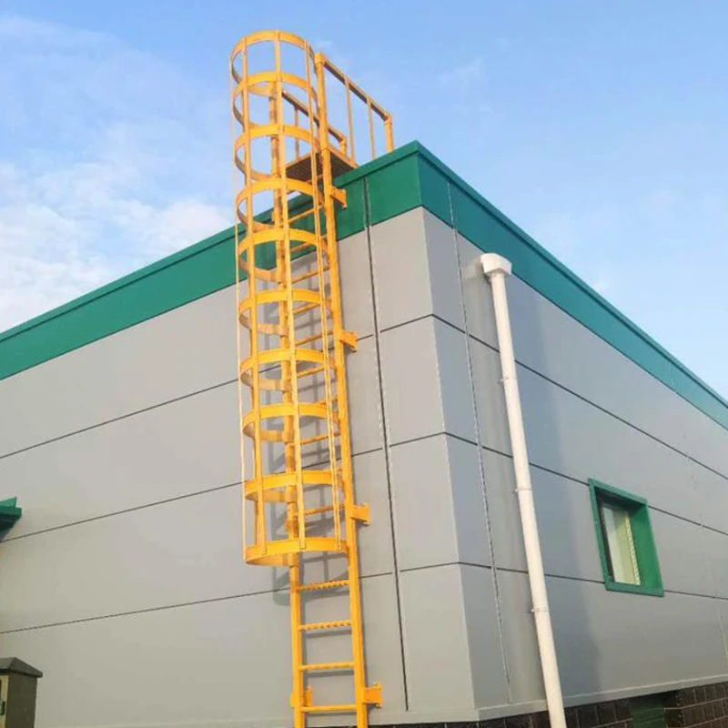 Industrial Outdoor Vertical Cage Ladders Steel Fiberglass Frp Material ...