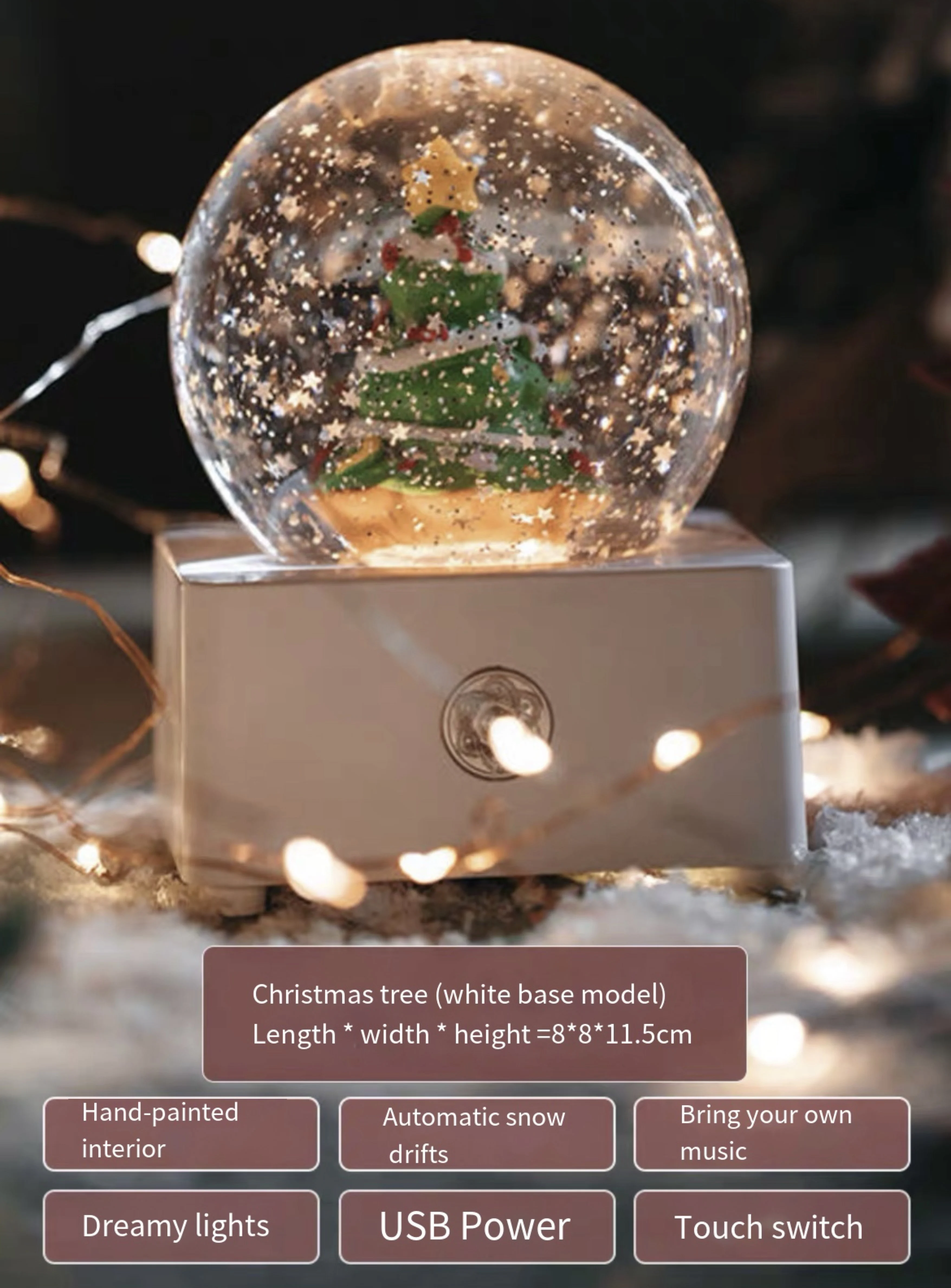 Luxury Christmas Crystal Ball Music Ball Christmas Tree Gift Set - Buy ...