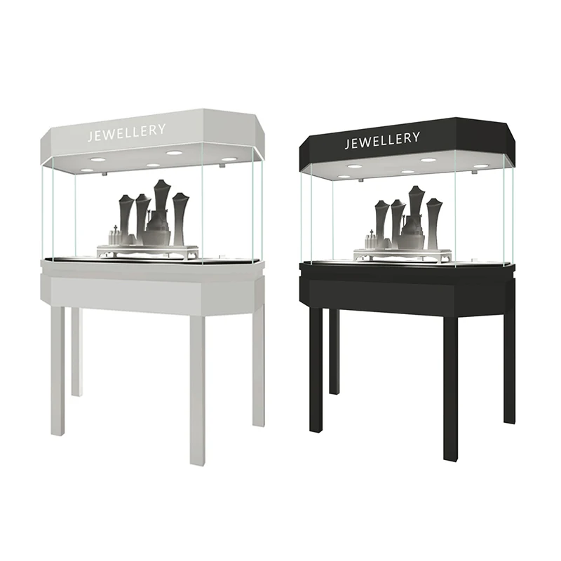 Modern Luxury Metal Glass Jewellery Display Showcase /lockable Drawers ...