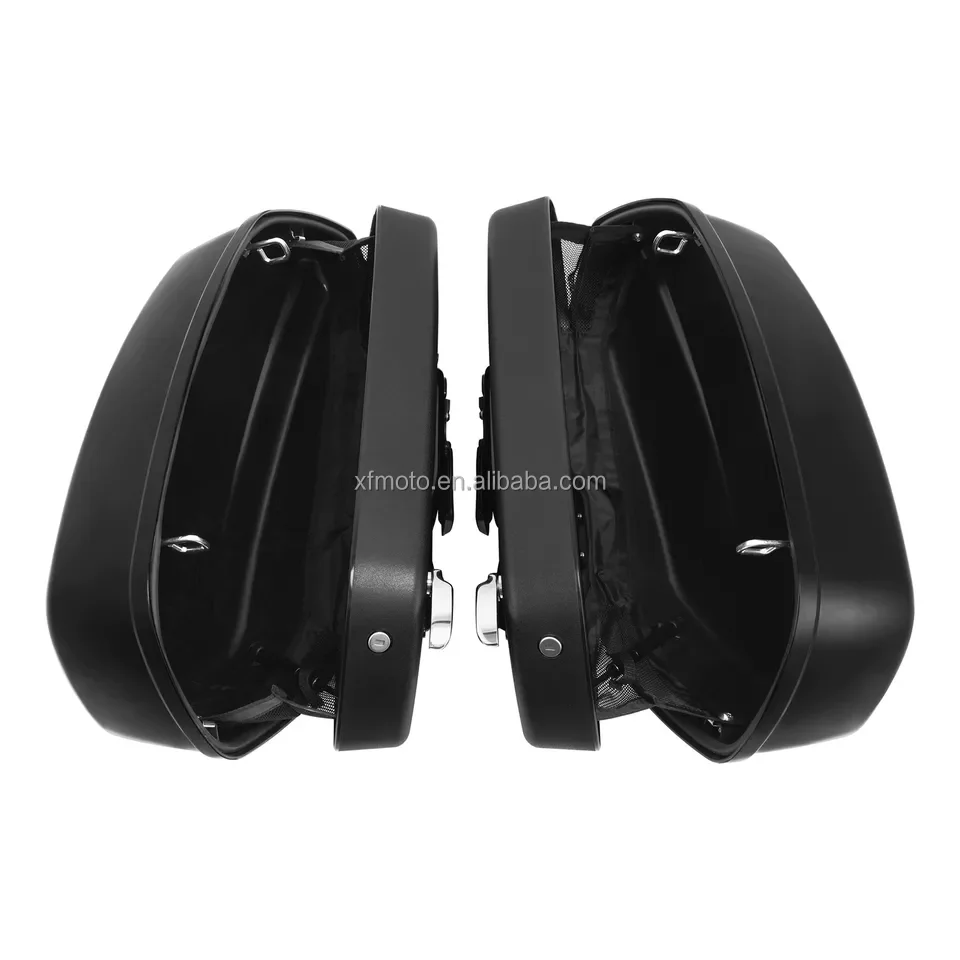XF111595-GB Vivid Black Hard Saddlebags for Harley Fat Boy