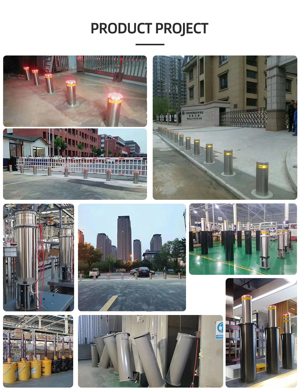 Stainless Steel Roadway Parking Lot Barrier - Safety Bollard