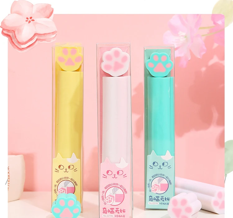 Cute Cartoon Cat Claw Shaped Eraser - Creative & Versatile