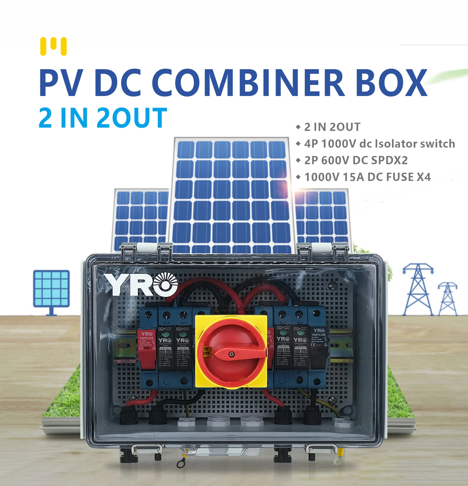 Pv Strings Dc Combiner Box 2 Input 2 Output 1000V - Safety & Efficiency