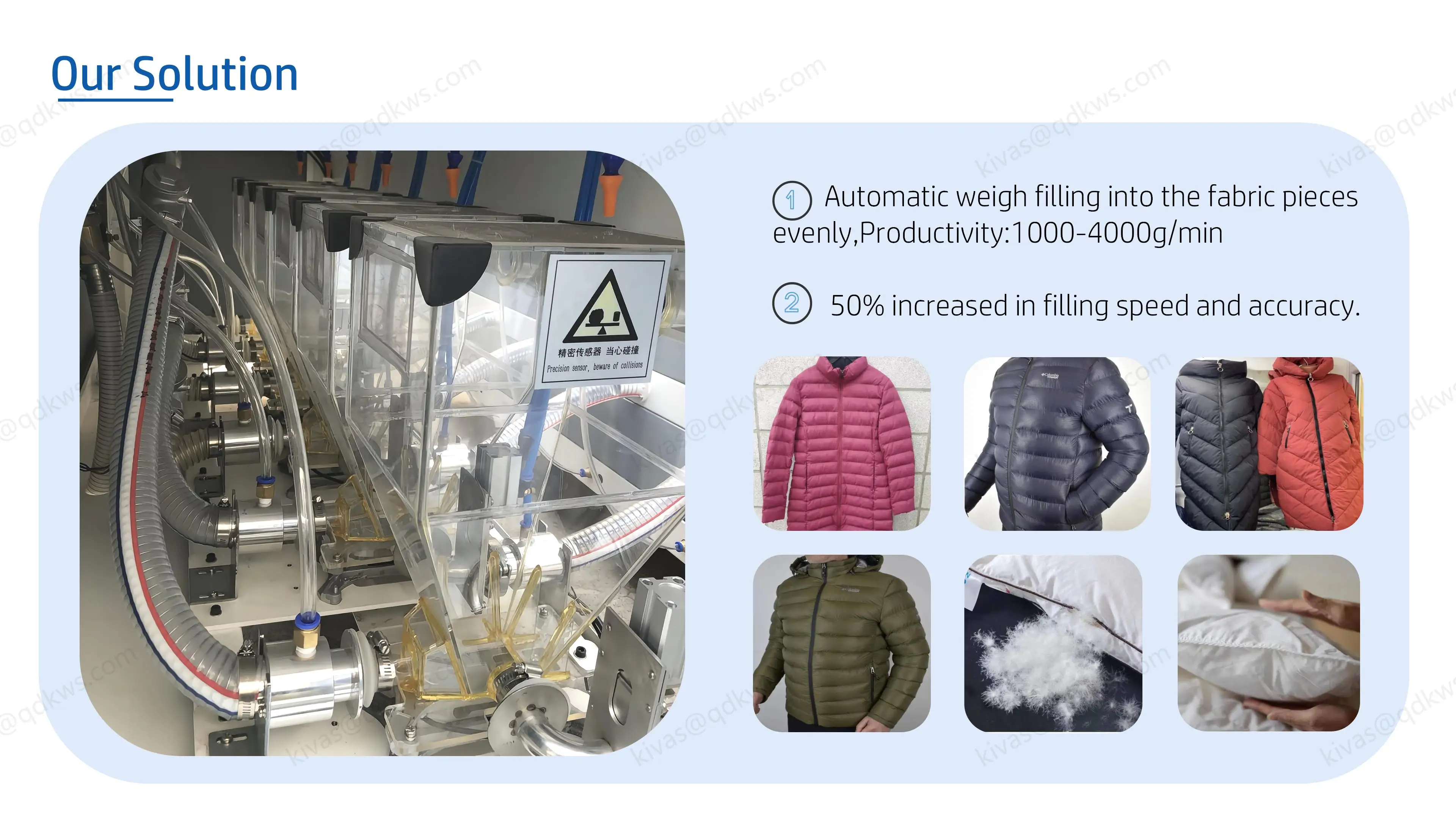 Duvet Quilt Comforter Making Weighing Filling Machine