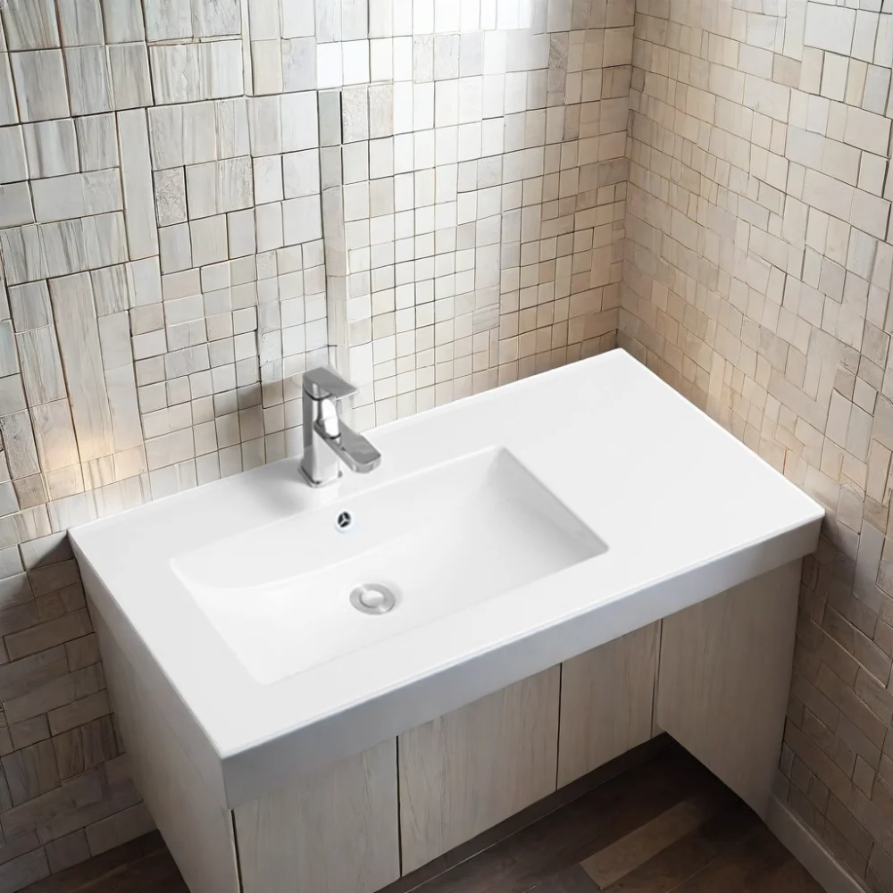 Luxury Stone Bathroom Vanity Hand Wash Sink Basin Rectangular Porcelain ...