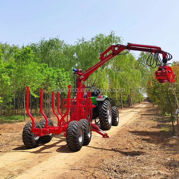 Wood Log/timber Loading Trailer With Crane Sale In Canada/usa - Buy 3 ...