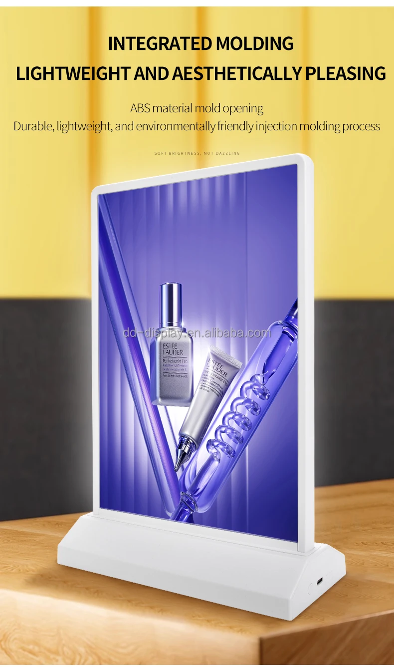Rechargeable A4 A5 Bar Slim LED Advertising Picture Stand