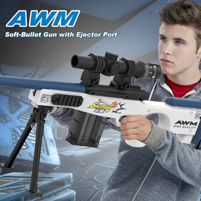 Shell Ejection Soft Bullet AWM Sniper Toy Gun - Safe Fun