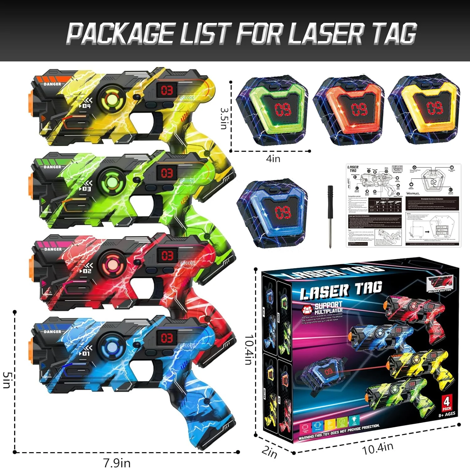 Top Selling 4 Players Battle Shooting Game Electric Gun Set Vests ...