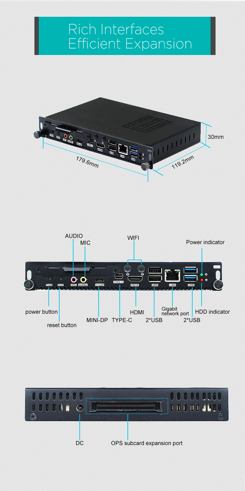 4K Display OPS 10th Processor 10210U DP Typc Port Win11 TPM2.0 OPS MINI ...