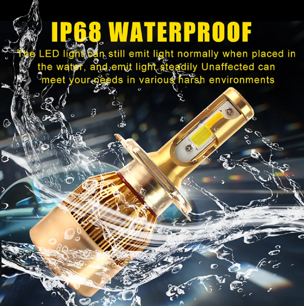 Infitary Dual Color 36w Yellow White C6 H7 Headlight Bulb H1 H3 9005 H11 Car Led Headlight Bulb ...