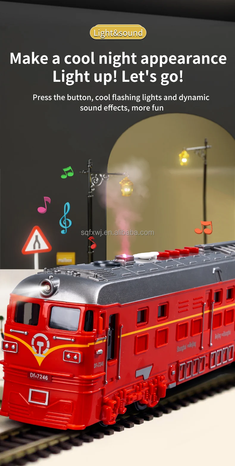 Big Size Spray Train Set Model Toys with Sound and Light