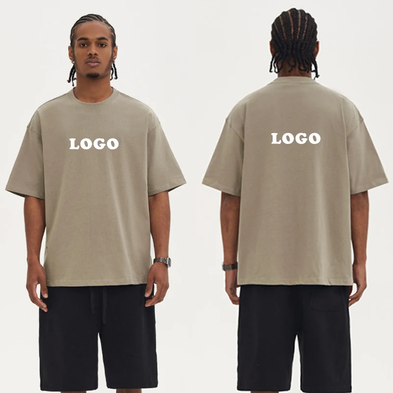 High Quality Wholesale Custom Logo Blank Heavyweight Cotton Drop Shoulder Men Unisex Oversized T ...