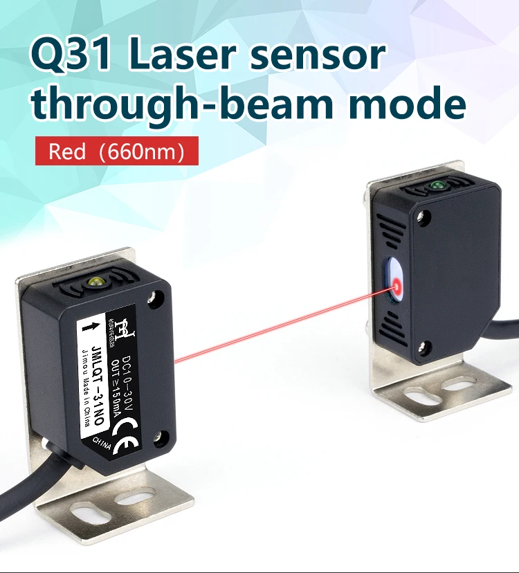 Square Style Laser Sensor Switch Pnp Npn 30m Sensing Distance Through ...