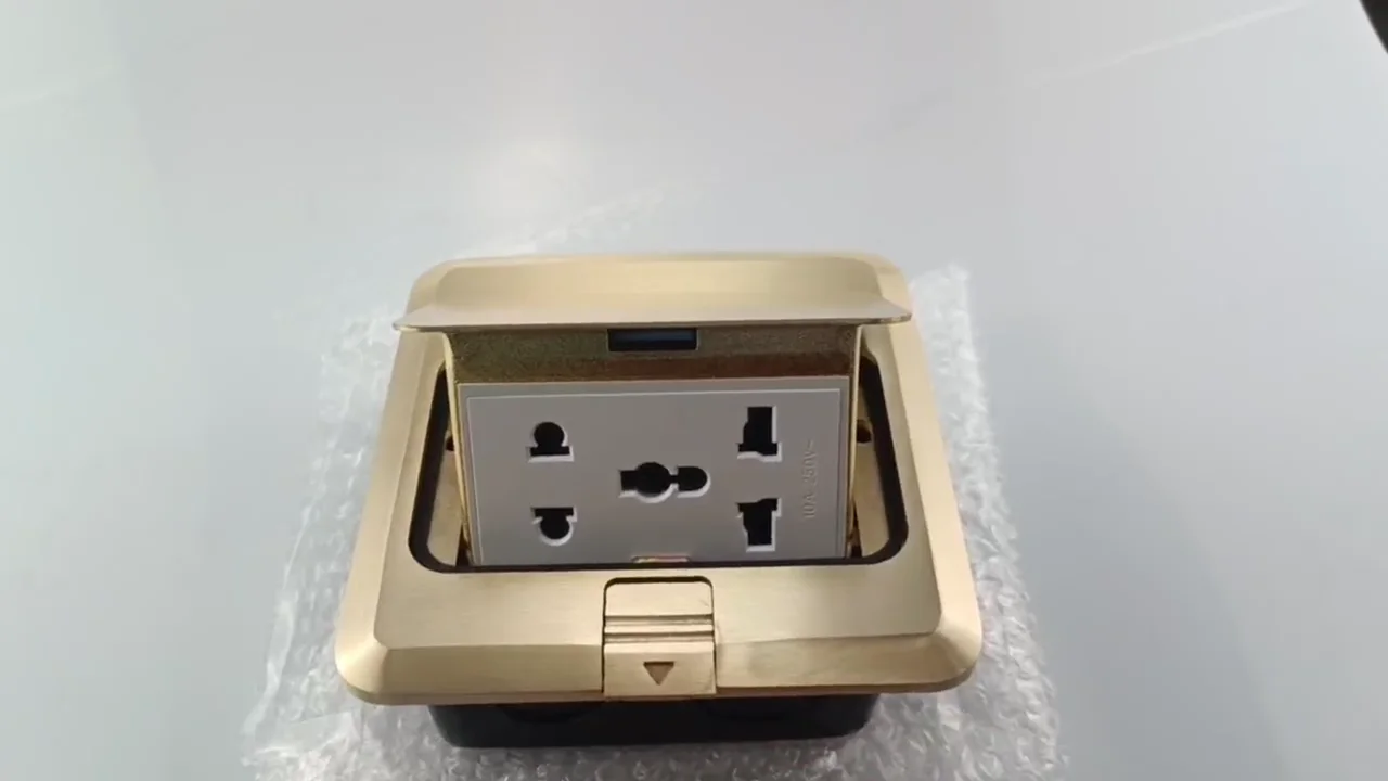 Universal 5 Pin Office Pop Up Floor Socket,Full Brass Top Panel ...