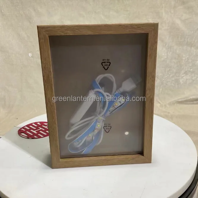 Black Frame Small Night Light DIY Hollow Frame Lighting Decorations 3D ...