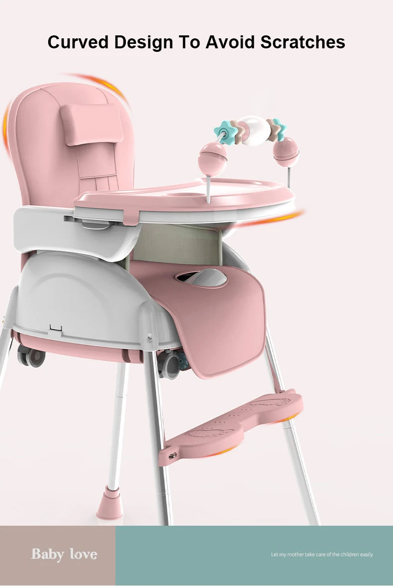 Simple Tall Fold High Chair Convert To Babies Small Chair With 3 ...